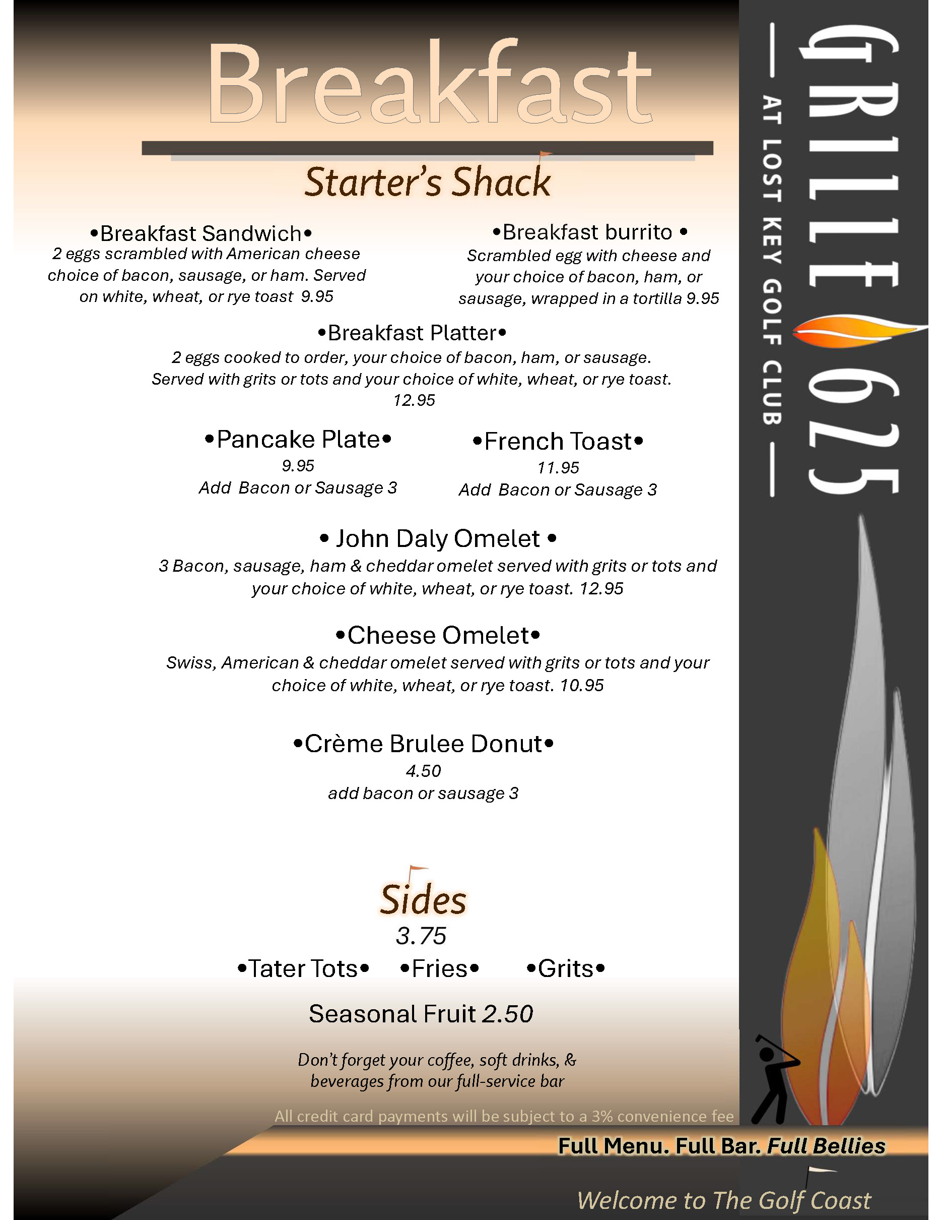 Breakfast Menu - Lost Key Golf Club