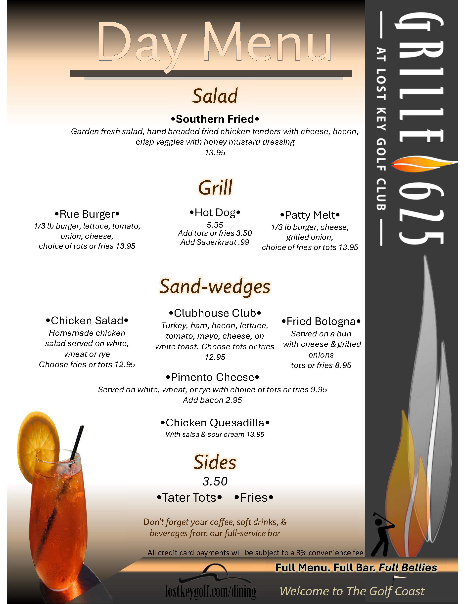 Lunch Menu - Lost Key Golf Club
